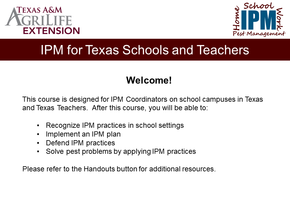 Bugwood Presents - IPM for Texas Schools and Teachers